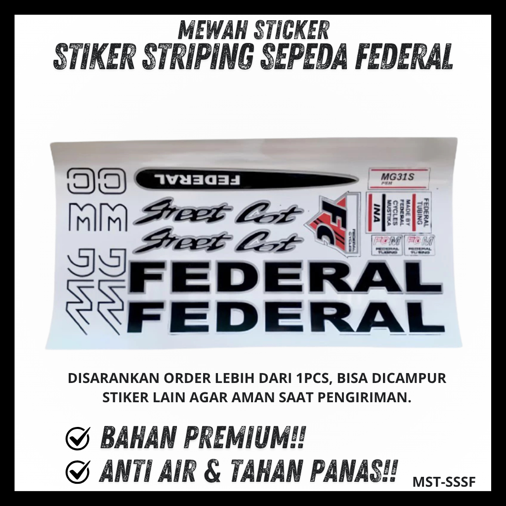 Jual Stiker Sepeda Federal Street Cat Sticker Striping | Shopee Indonesia