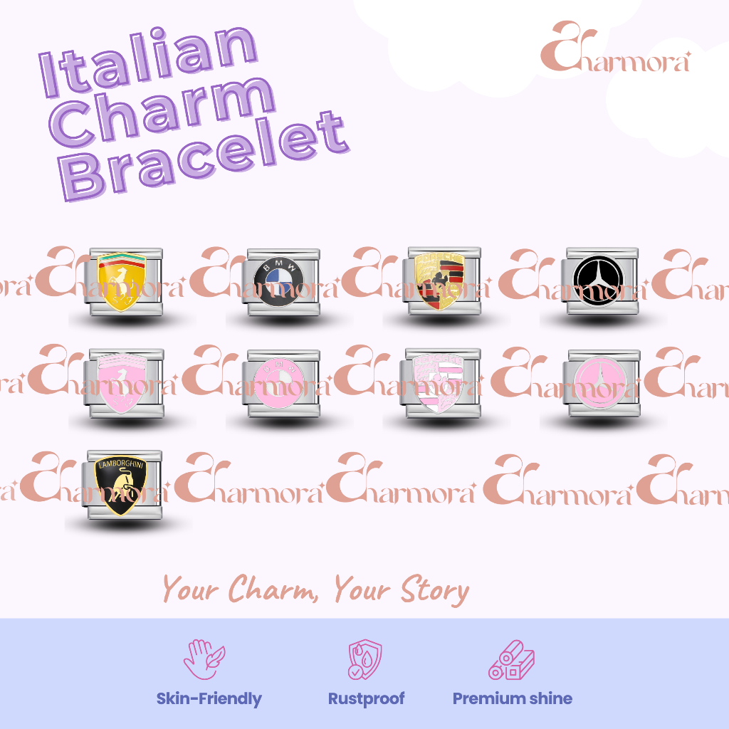 Jual Charmora_id|Italian Charm Bracelet - Car Logo Series | Koleksi ...