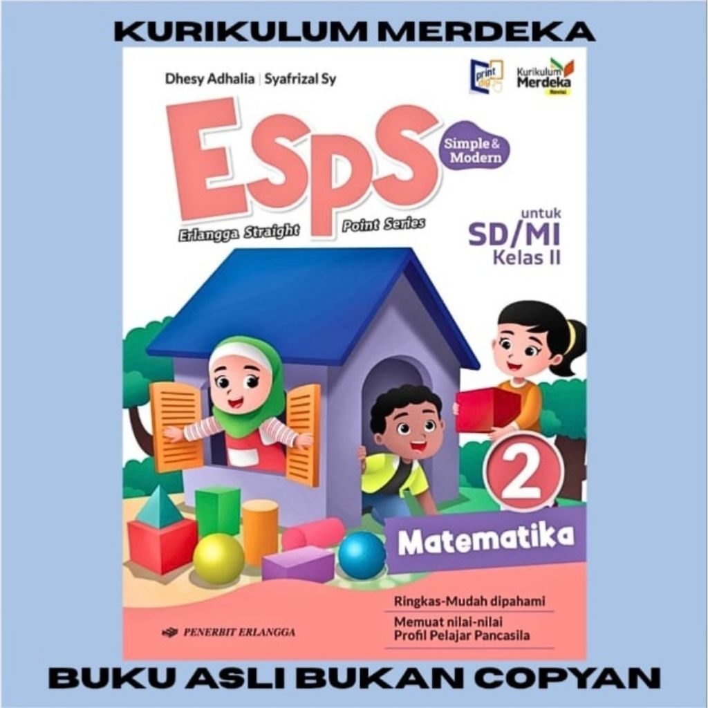 Jual BUKU ESPS MATEMATIKA SD/MI KELAS 2 REVISI ERLANGGA KURIKULUM MERDEKA KM | Shopee Indonesia