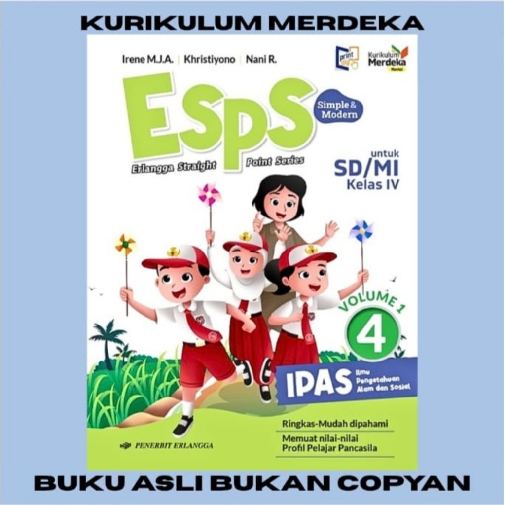 Jual BUKU ESPS IPAS SD/MI KELAS 4 VOLUME 1 REVISI ERLANGGA KURIKULUM MERDEKA KM | Shopee Indonesia