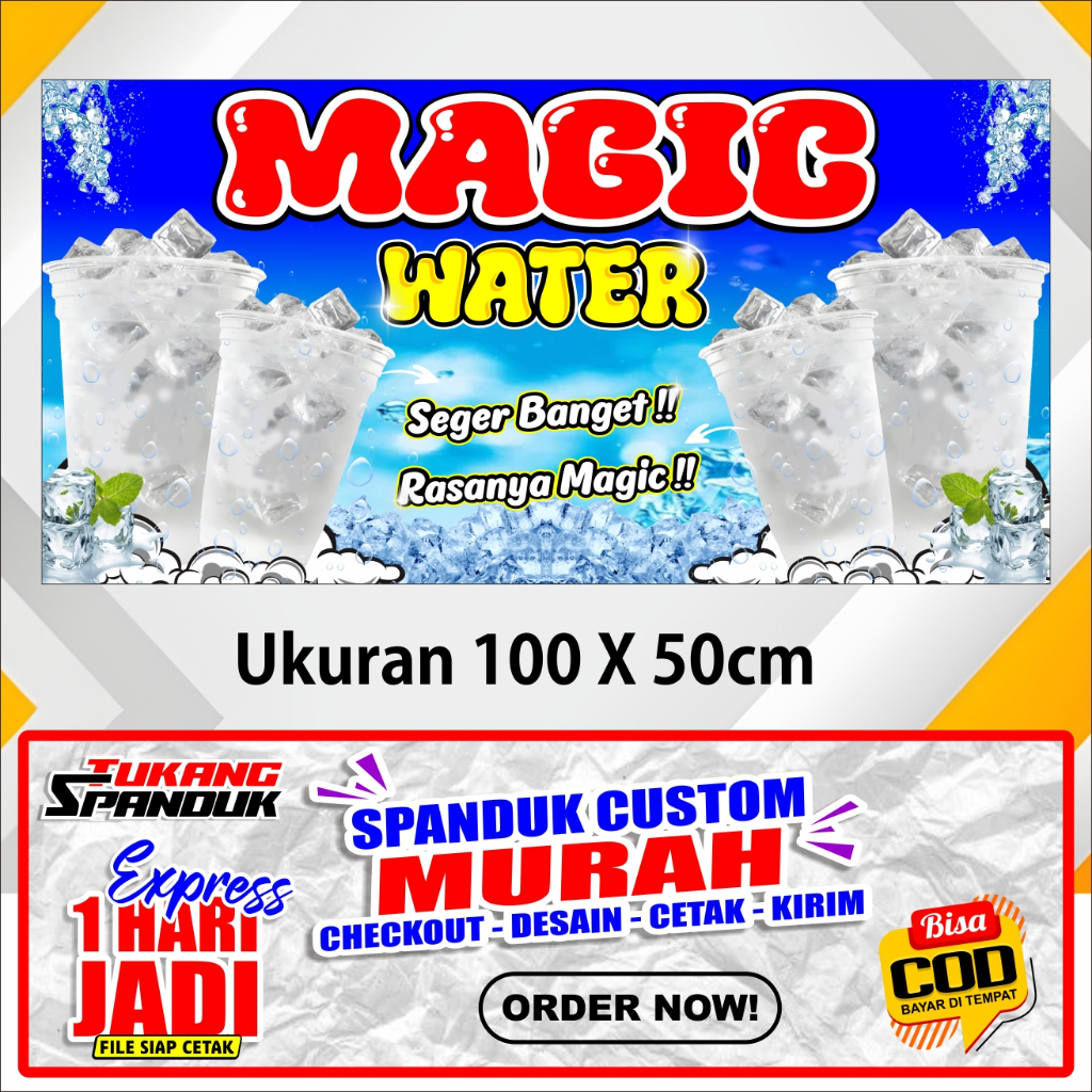 Jual Banner ES MAGIC WATER, Spadnuk ES MAGIC WATER, ukuran 100x50 cm ...