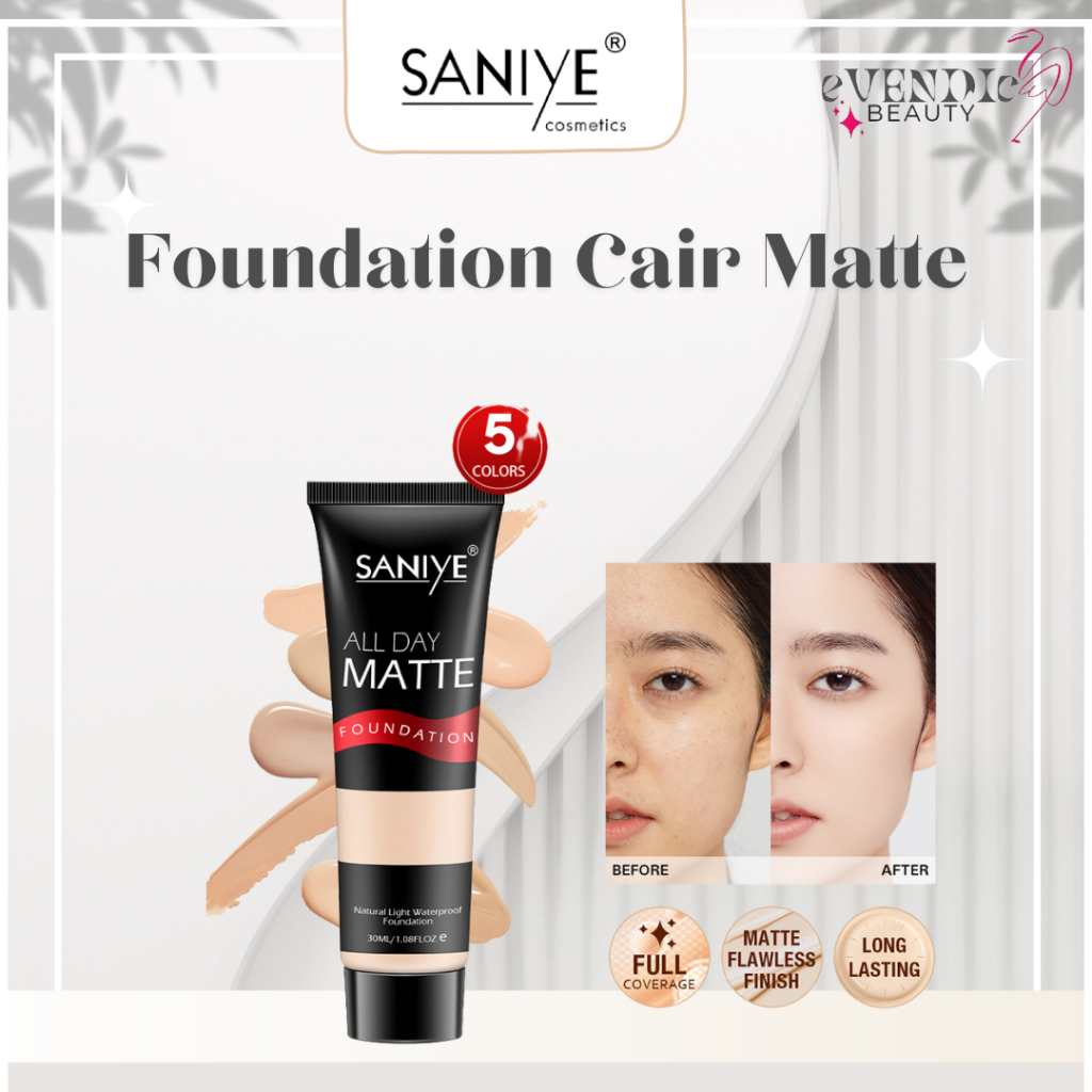 Jual READY SANIYE Foundation Cair Matte Poreless Liquid Foundation ...