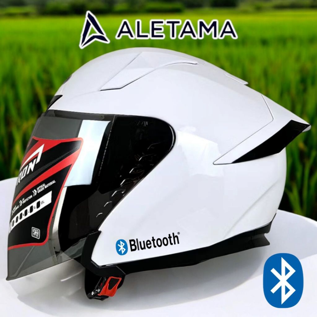 Jual ALV GENOS Helm Versi Bluetooth Helm Half Face Single Visor ...