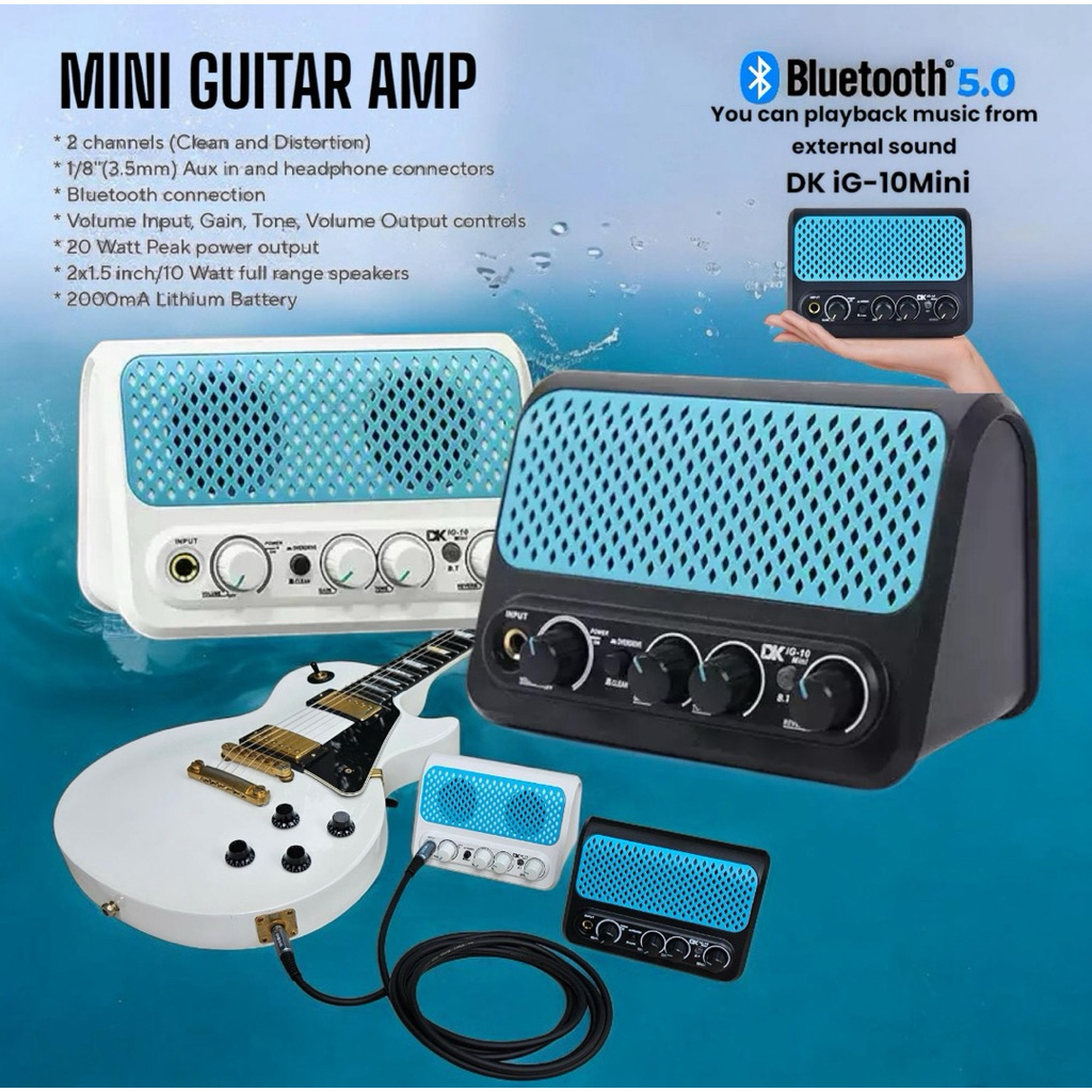 Jual Ampli Gitar Mini, DK iG-10, Clean-Overdrive, Bluetooth and ...