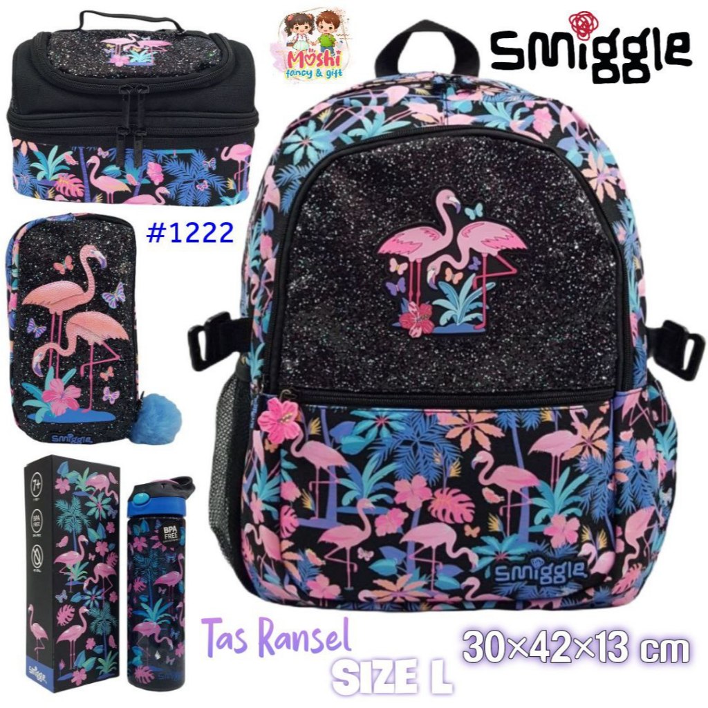 Jual Tas Smiggle Flamingo Anak Perempuan SD / Tas Gendong Sekolah Anak ...
