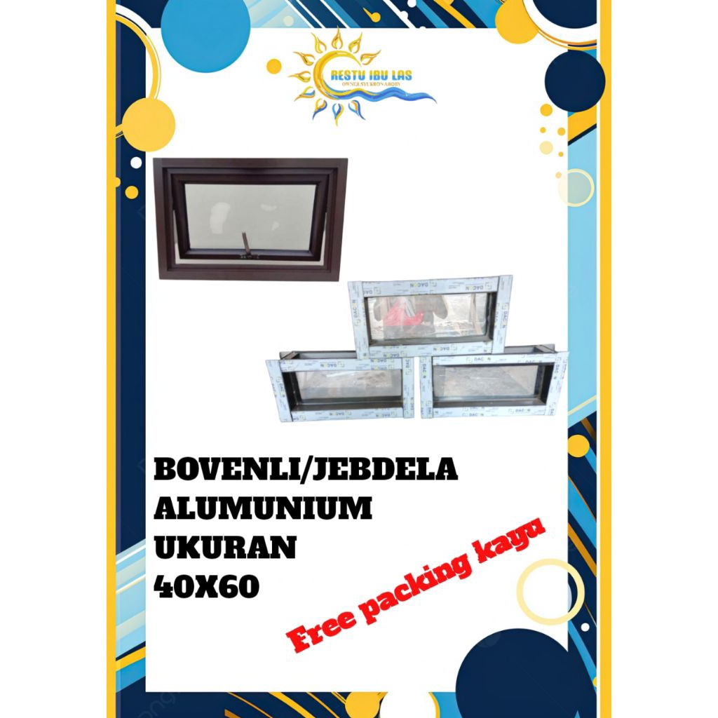 Jual Jendela bovenli alumunium ukuran 60x40 bisa custom, free packing ...