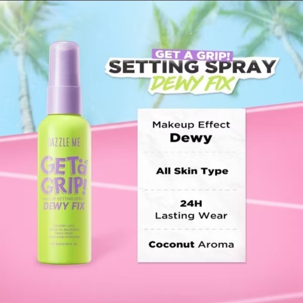 Jual Dazzle Me Get a Grip! Makeup Setting Spray Dewy Fix 60ml | Shopee ...