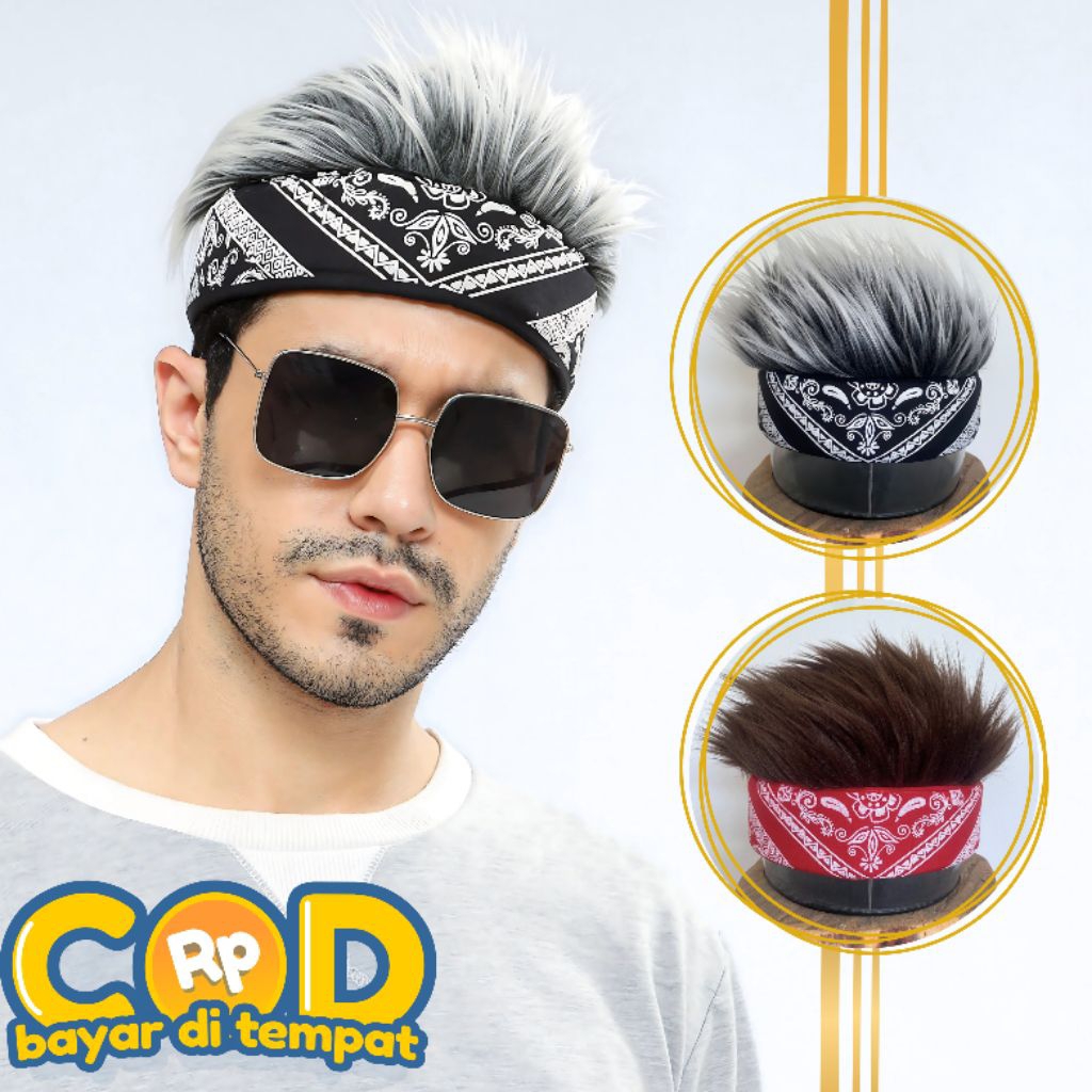 Jual Topi Rambut Palsu Pria Keren Bandana Sablon Paisley Premium Modis ...