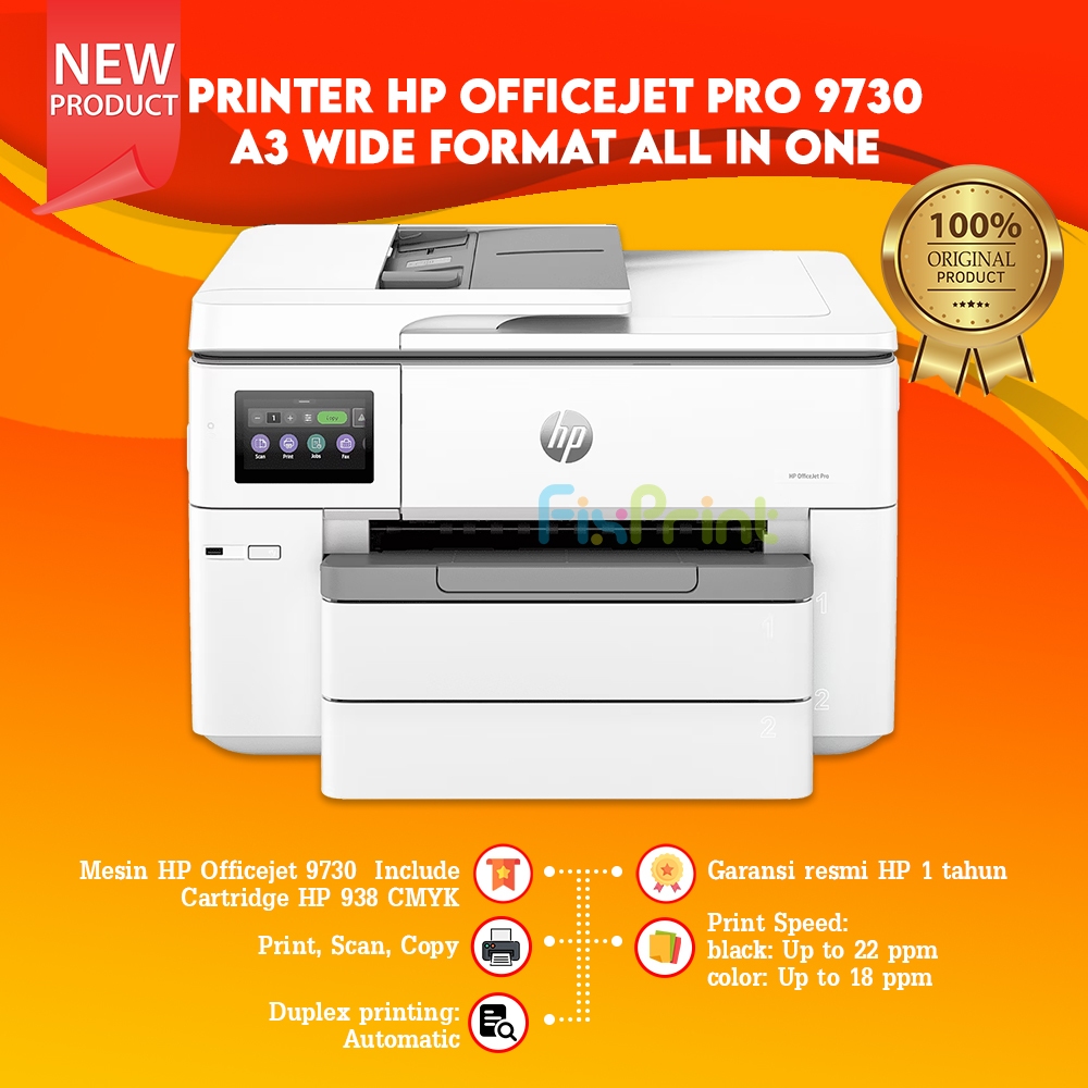 Jual Printer HP Officejet Pro 9730 9720 A3 Wide Format Multifunction Print Copy Scan Wireless ...