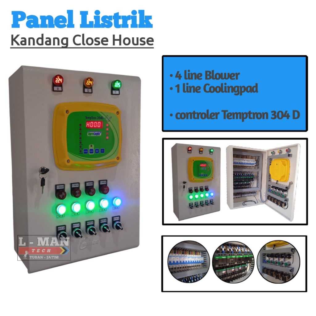 Jual Panel kandang Close 4 blower dan coolingpad Listrik 3 phase ...