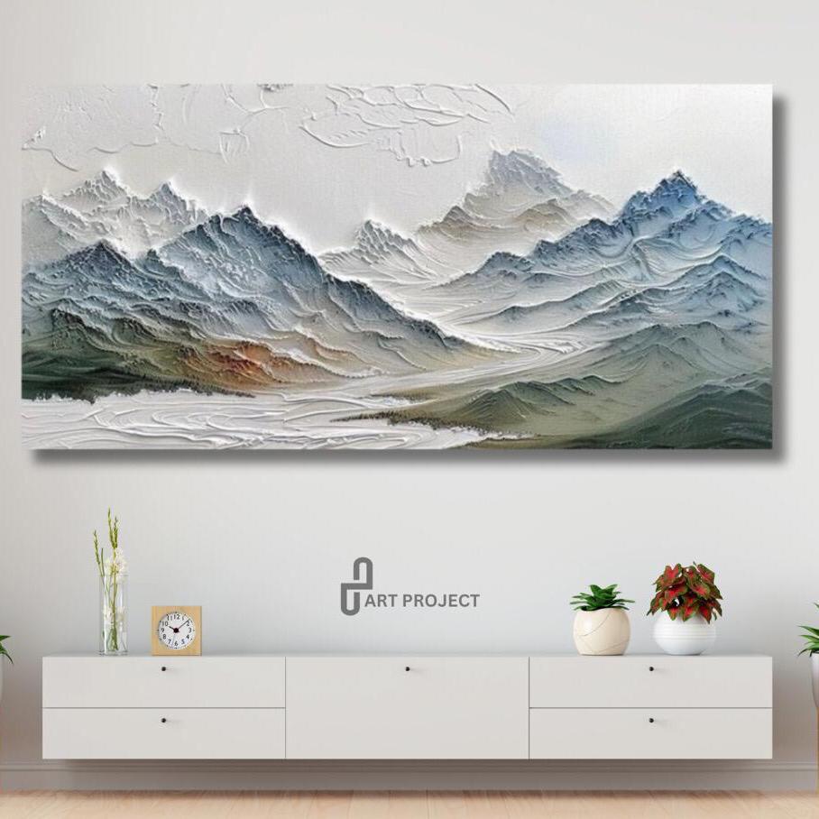 Jual Lukisan dinding abstrak gunung modern art tekstur timbul lukisan ...