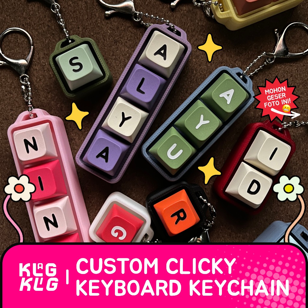 Jual Keychain Keyboard Custom | Mechanical Switch Fidget Keycaps | Gantungan Kunci Keyboard ...