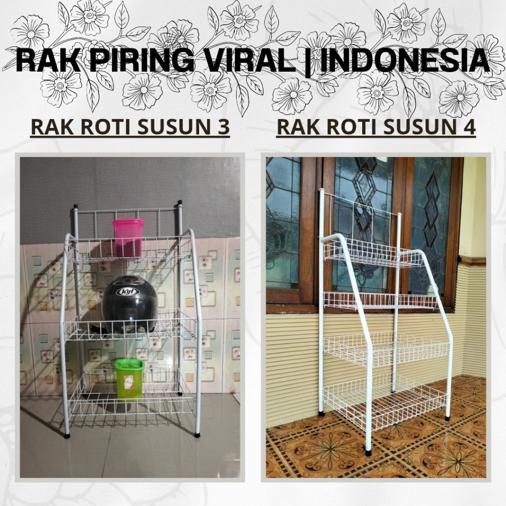 Jual [COD]Rak roti Susun 3 dan Susun 4 Multifungsi | Shopee Indonesia