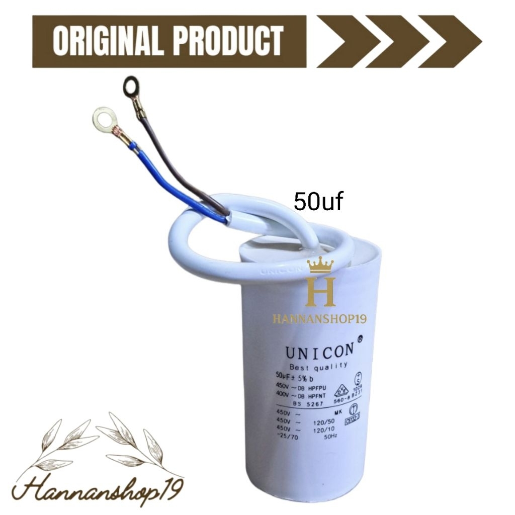 Jual Kapasitor UNICON 50uf 2kabel / Capasitor UNICON 50uf 2kabel ...
