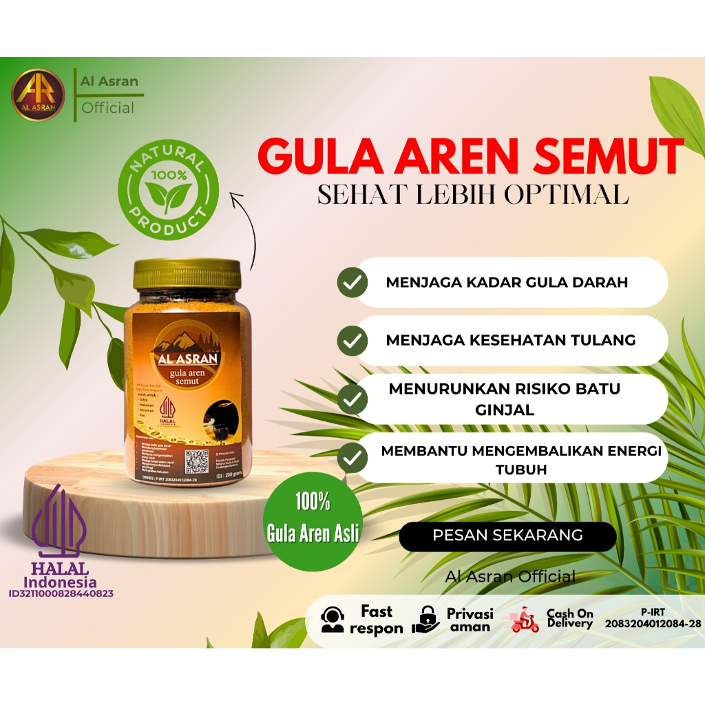 Jual Gula Aren Semut Al Asran 100% Gula Aren Asli Tanpa Bahan Pengawet ...