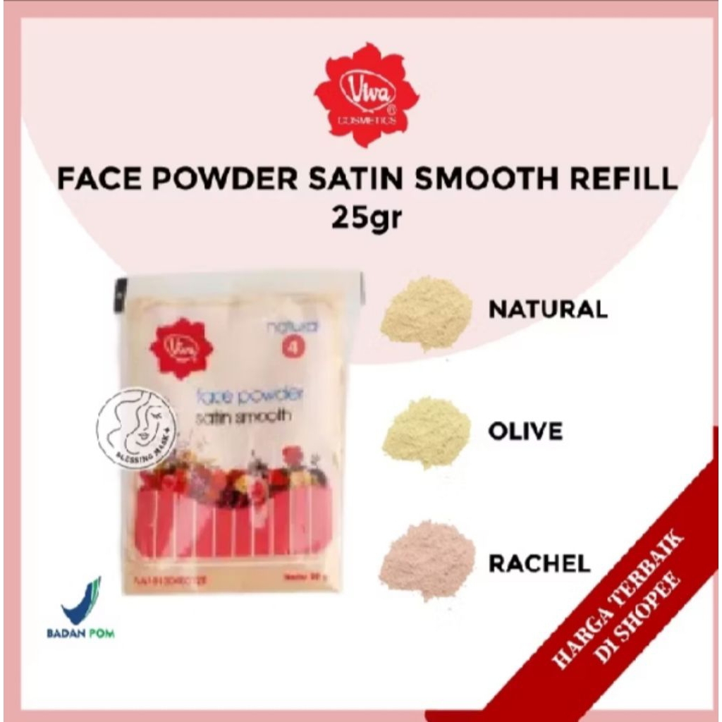 Jual BEDAK VIVA FACE POWDER SATIN SMOOTH REFILL SACHET 25gr | Shopee ...