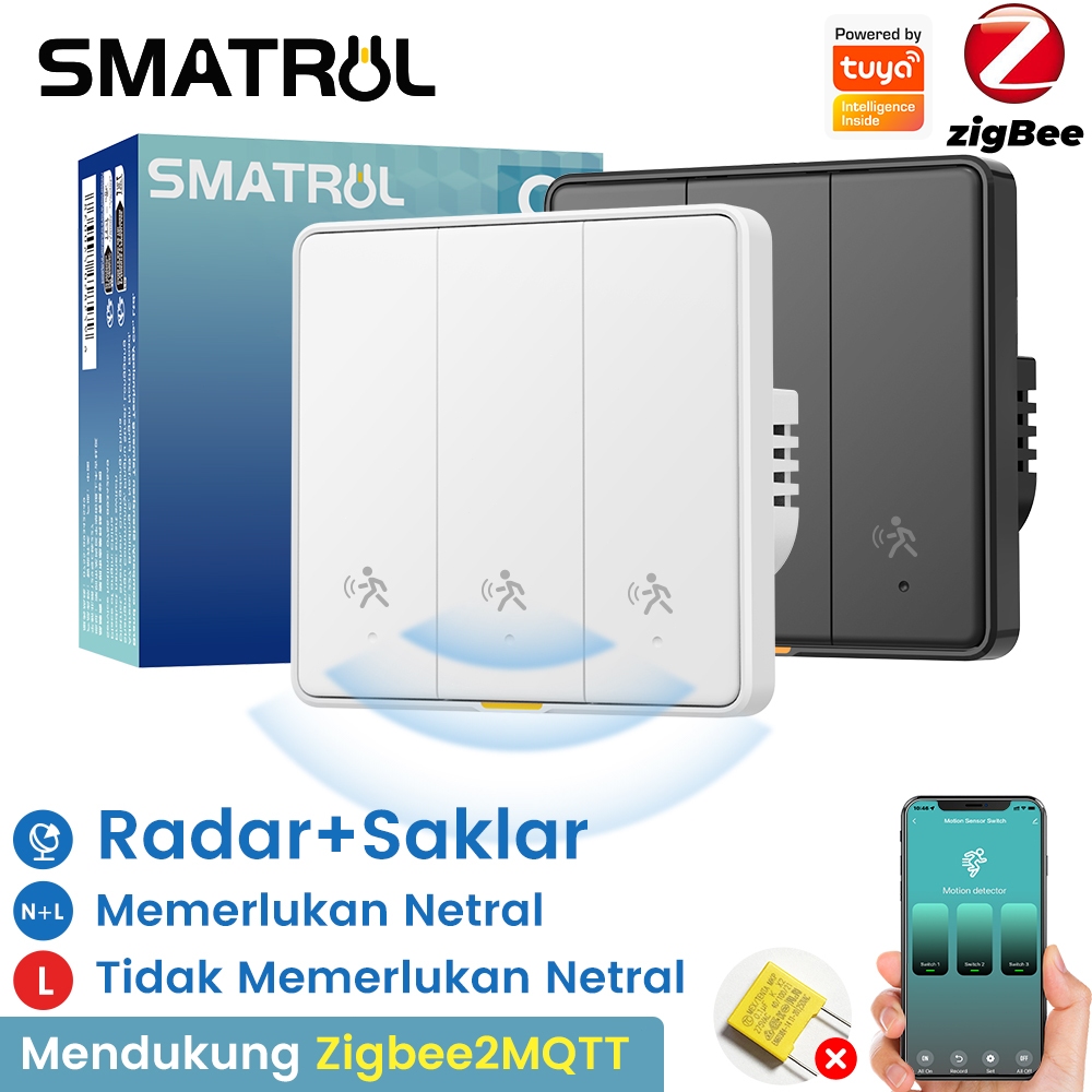 Jual SMATRUL Tuya No Neutral Zigbee Smart Switch Radar Induction Motion ...
