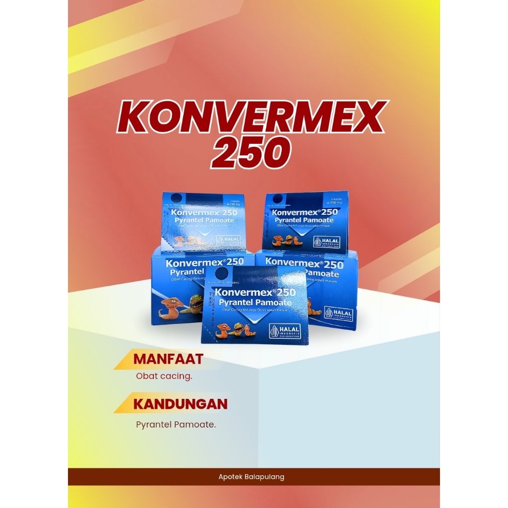 Jual KONVERMEX 250 isi 2 kaplet/strip | Shopee Indonesia