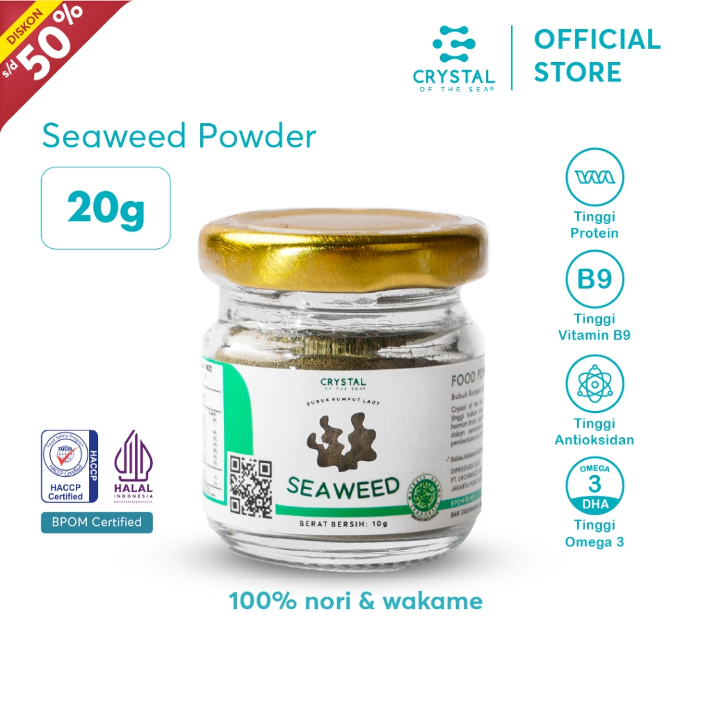 Jual CRYSTAL OF THE SEA Seaweed Bubuk Rumput Laut Halal BPOM 10GR ...