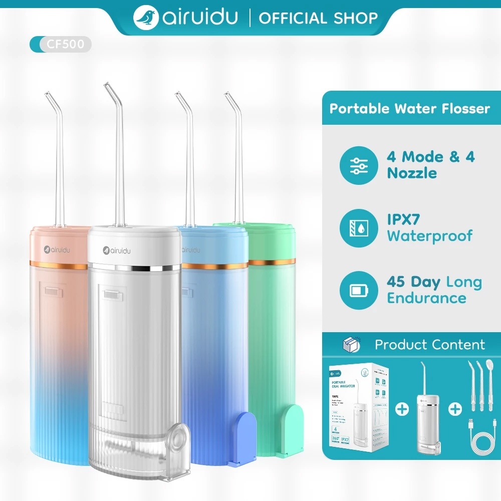 Jual Airuidu CF500 Water Flosser 160ML Pembersih Karang Gigi (4 mode ...