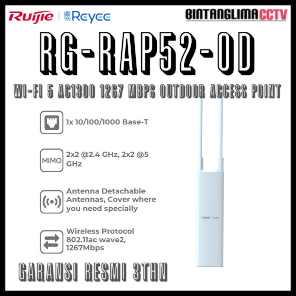 Jual RUIJIE REYEE RG-RAP52-OD WI-FI 5 AC1300 1267 MBPS OUTDOOR ACCESS POINT | Shopee Indonesia