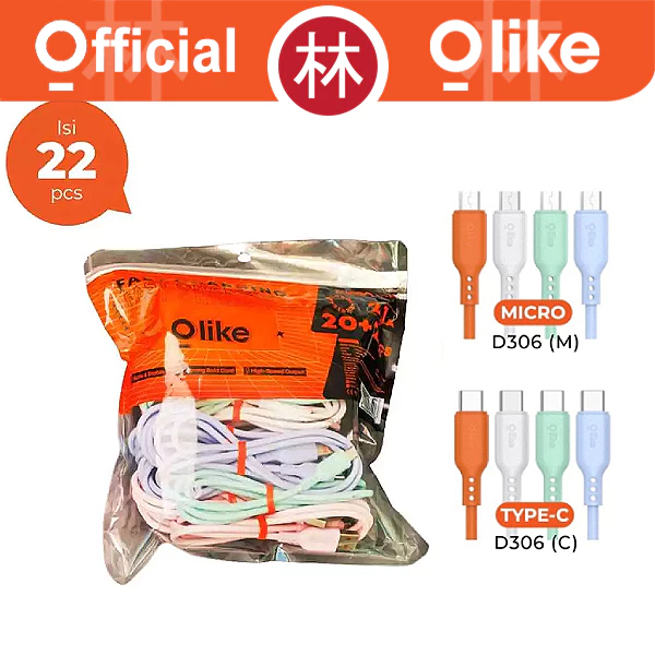 Jual Olike D306 (D306C / D306M / D306L ) Kabel Data Cable Fast Charging ...