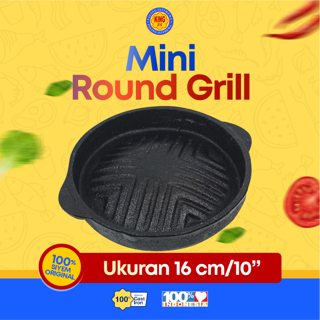 Jual Cast Iron Hot Plate Steak / Piring Mini Round Grill (16 cm ...