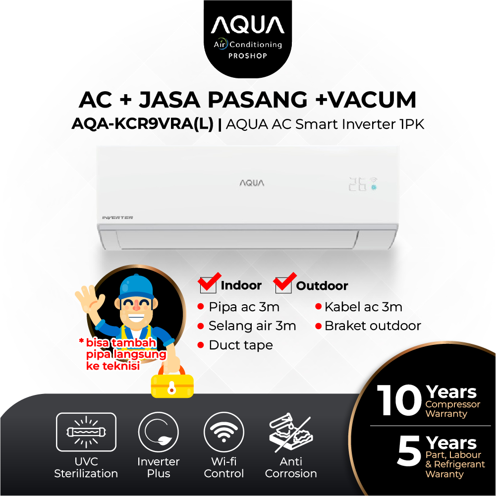 Jual AQUA Elektronik AC Smart Inverter Wifi Control + Jasa Pasang 1 PK ...