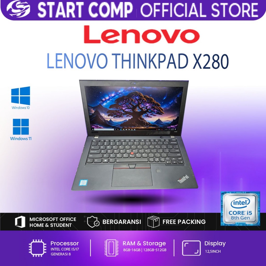 Jual Laptop Lenovo Thinkpad X280 Core i5 Gen 8250U Ram 8GB SSD 256GB ...