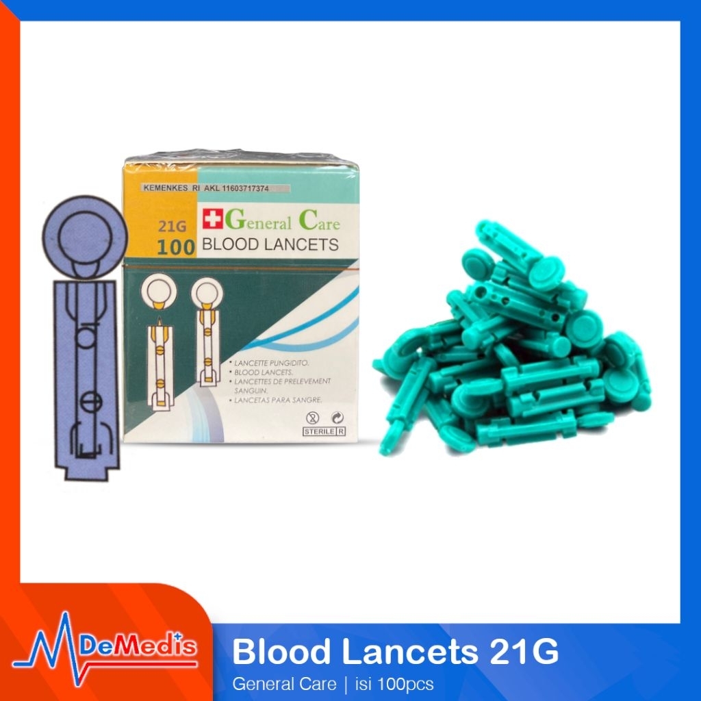Jual Lancet Bekam GENERAL CARE Jarum Lancet Untuk Bekam Ukuran 21G ...