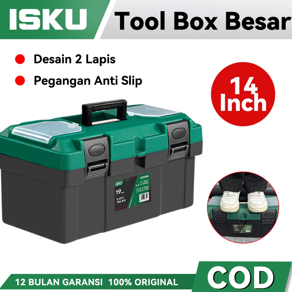 Jual Isku Tool Box New Plastik Ukuran 15 18 20 Inch Tool Box Besar Kotak Perkakas | Shopee Indonesia