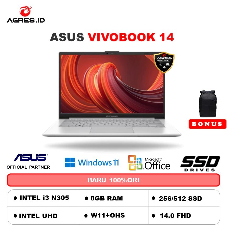 Jual ASUS VIVOBOOK GO 14 E1404GA I3 N305 8CORE 8GB 256GB/512GB W11+OHS ...