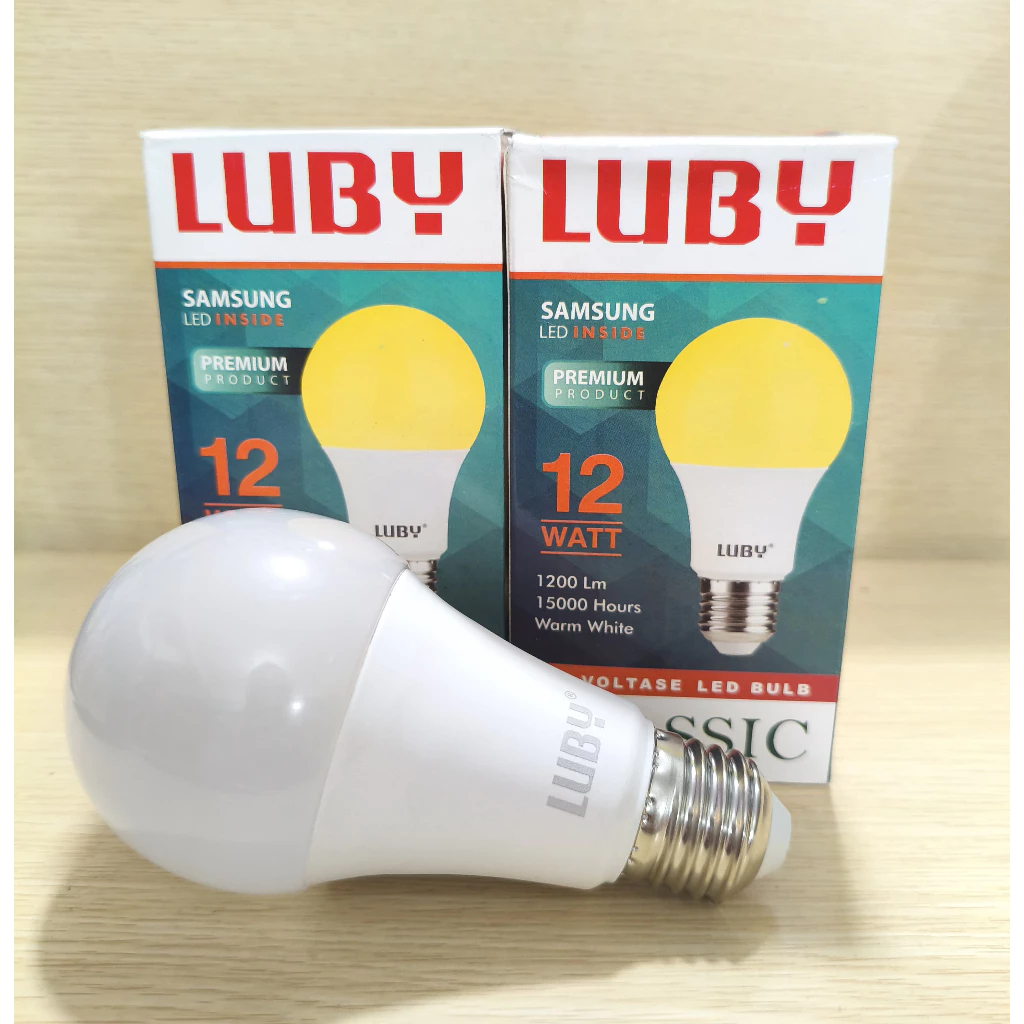Jual Lampu LED Cahaya Kuning 12 Watt Luby Classic 12W Warm White Lampu Bohlam 12 watt | Shopee ...