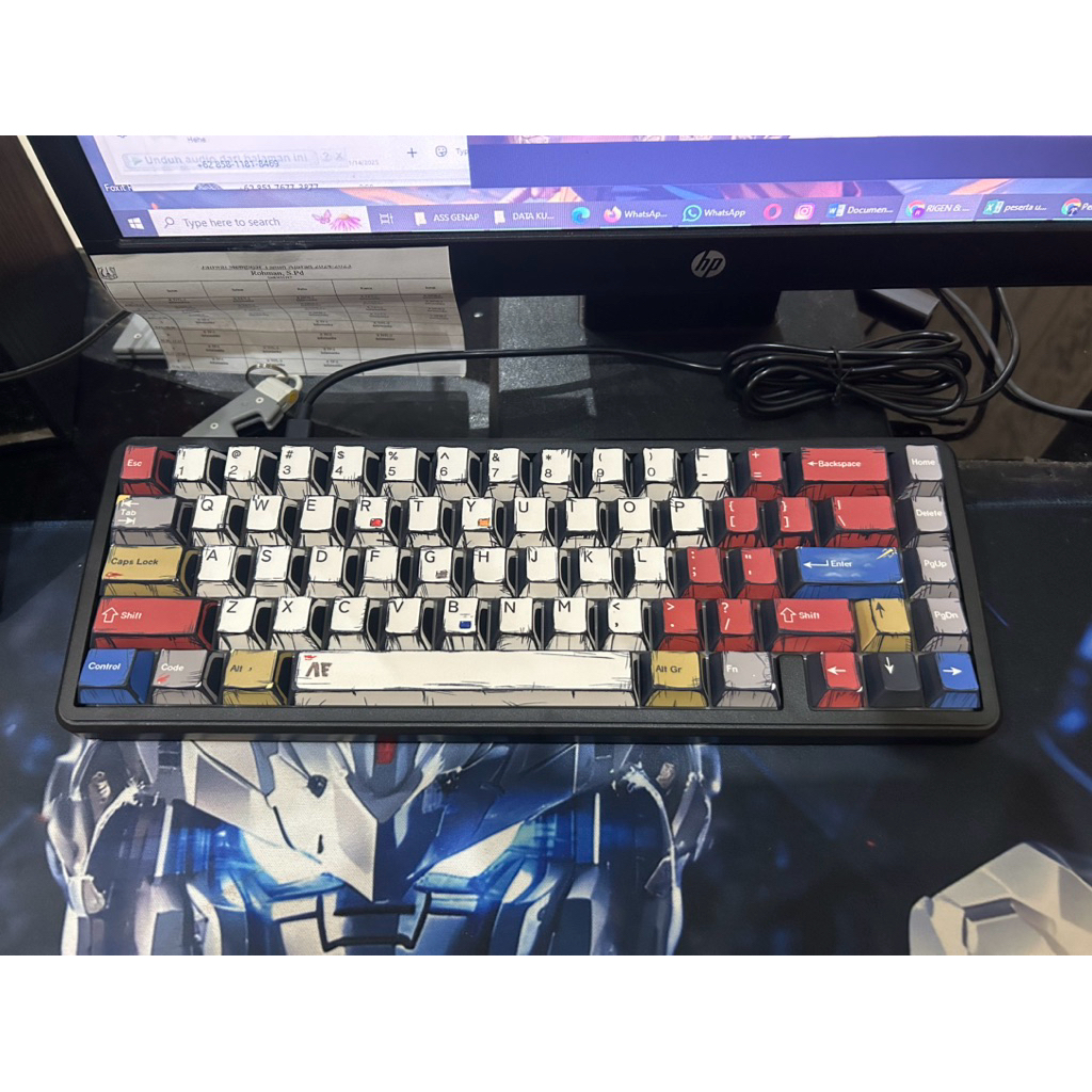 Jual Keyboard mekanikal Yongqiu comic retro 120+ keycaps dark plum ...