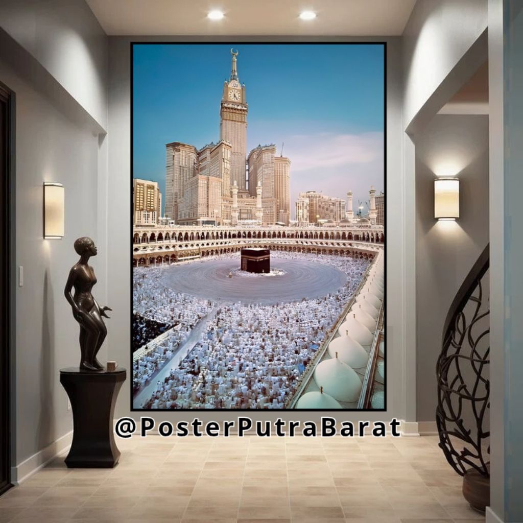 Jual Poster Cetak Hiasan Dinding Jumbo Gambar Mekkah dan Ka'bah, Uk ...