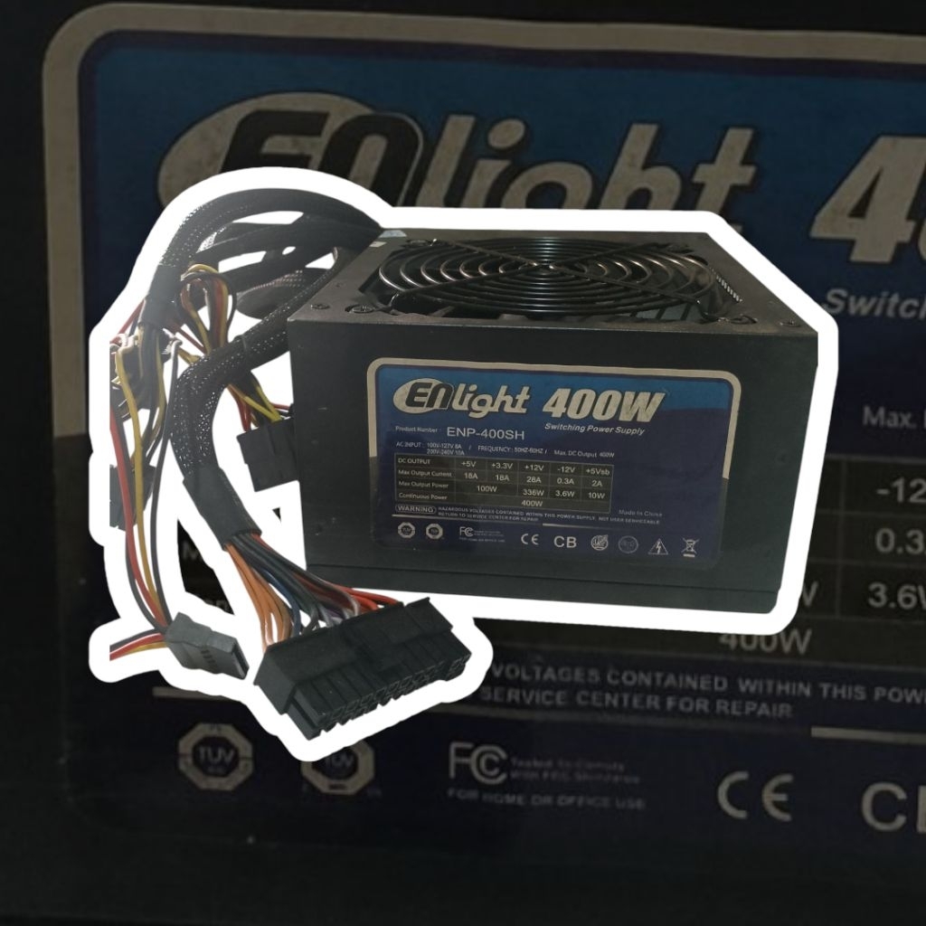 Jual power supply pure Enlight 400 wat 6pin 4pin | Shopee Indonesia