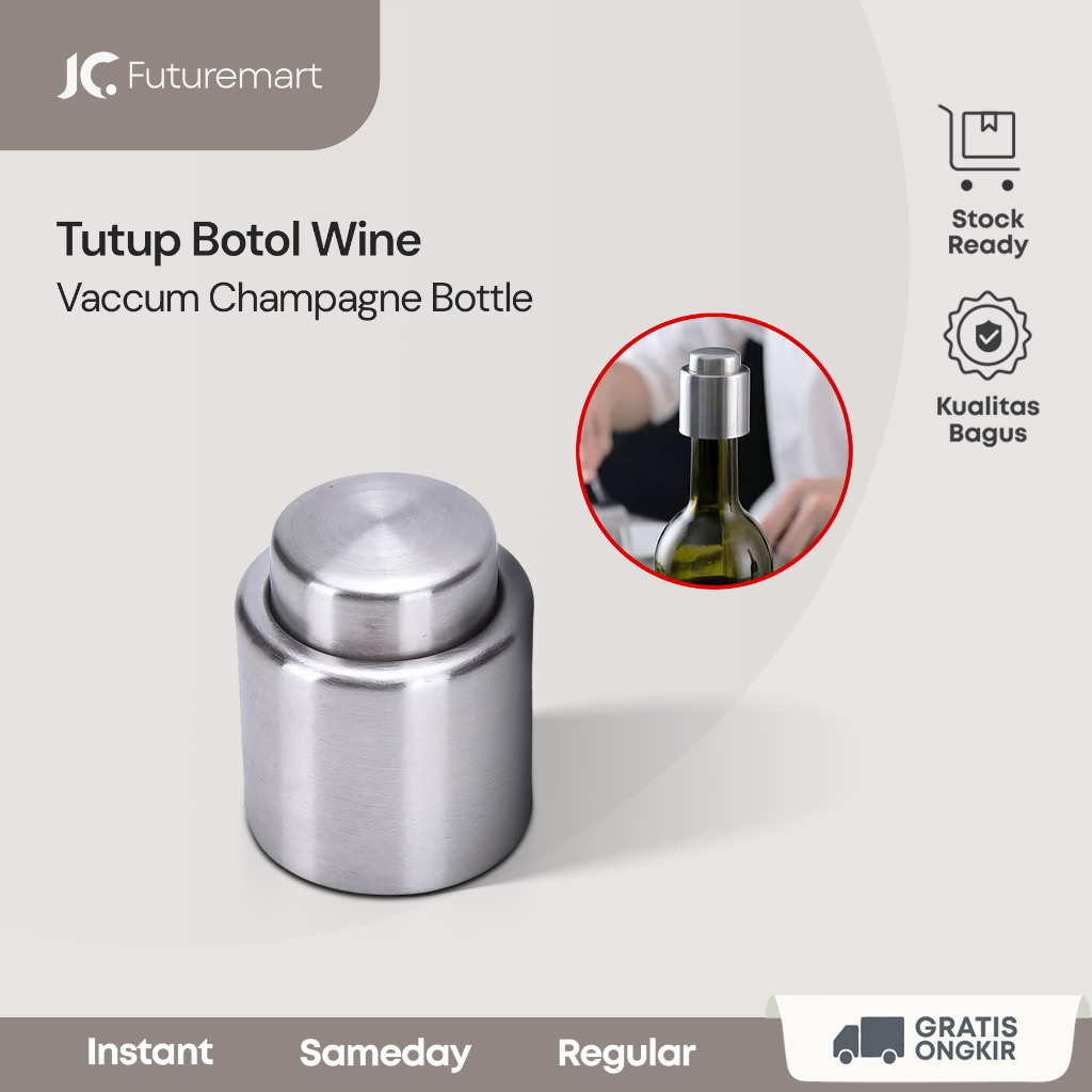 Jual Vacuum champagne wine bottle stopper tutup botol wine stainless HT ...