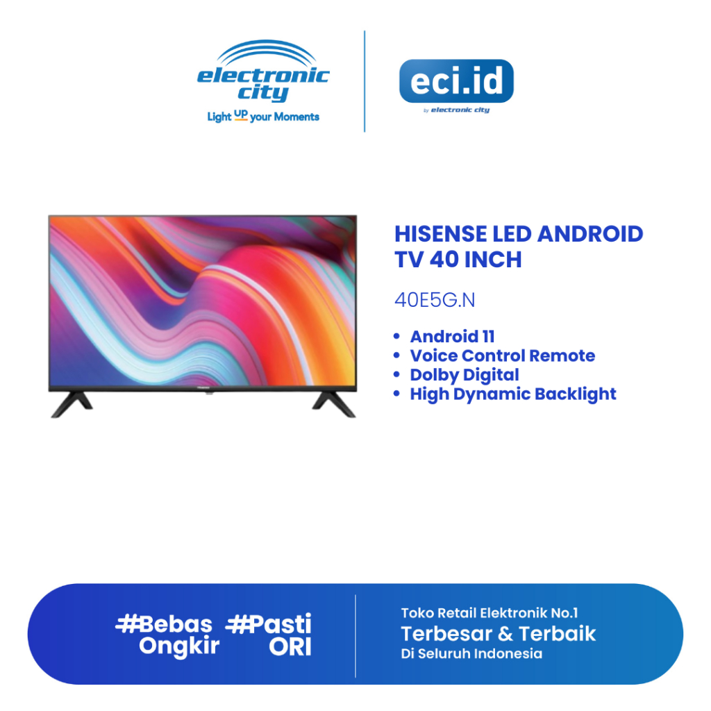 Jual Hisense 40 Inch LED Android TV - 40E5G | Shopee Indonesia