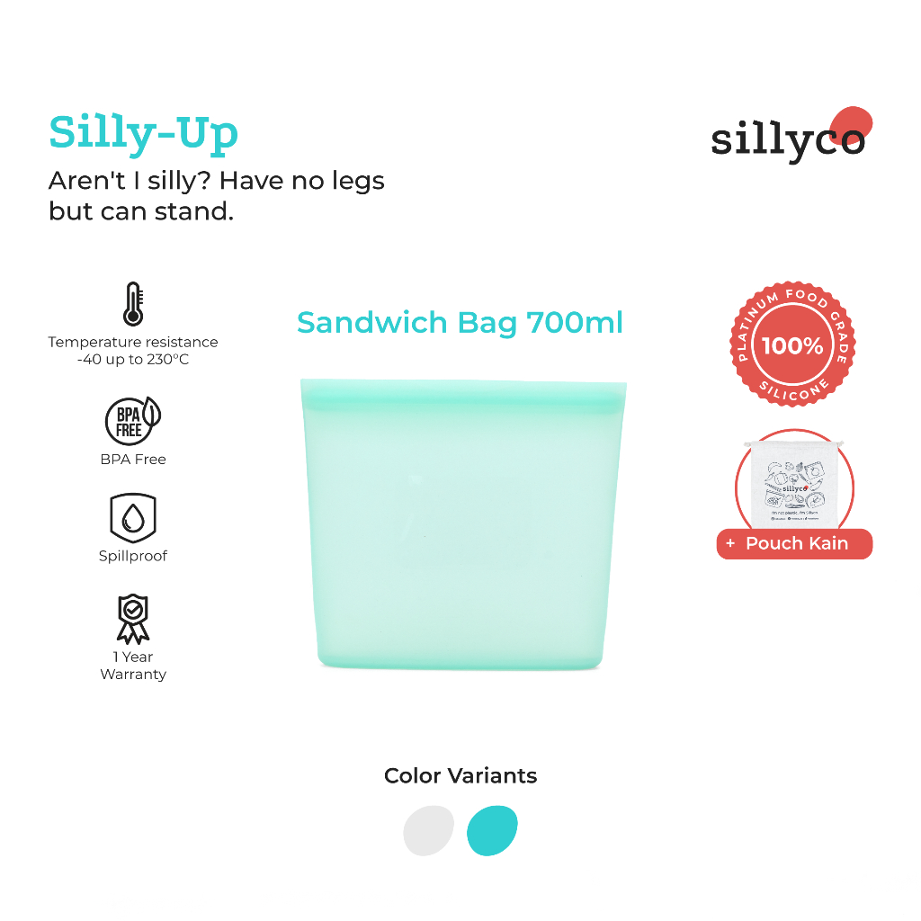 Jual Sillyco - Silly-Up Sandwich Bag 700ml - 100% Platinum Food Grade ...