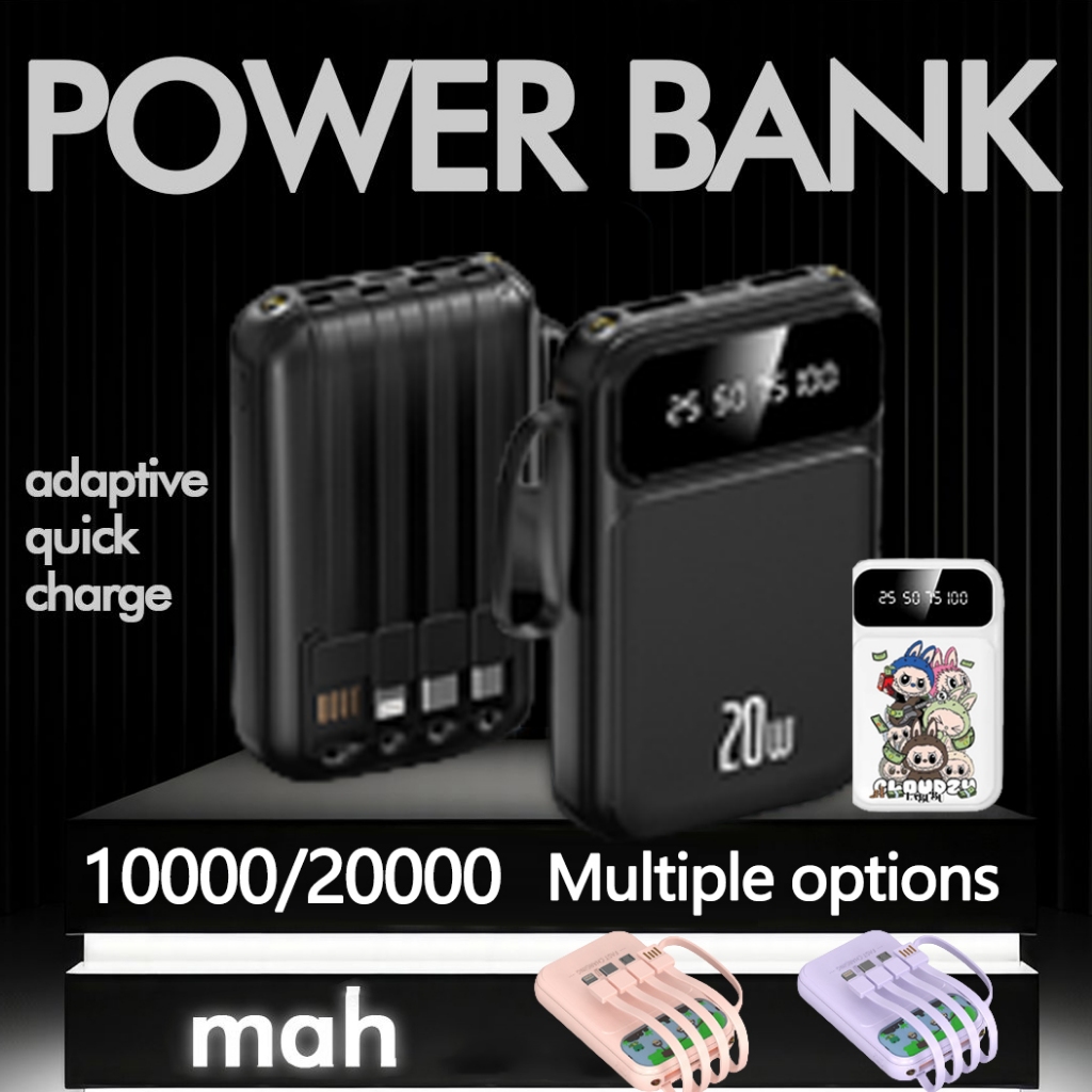 Jual Power Bank 10000/20000 Ahm Adaptive Fast Charging Four interfaces ...