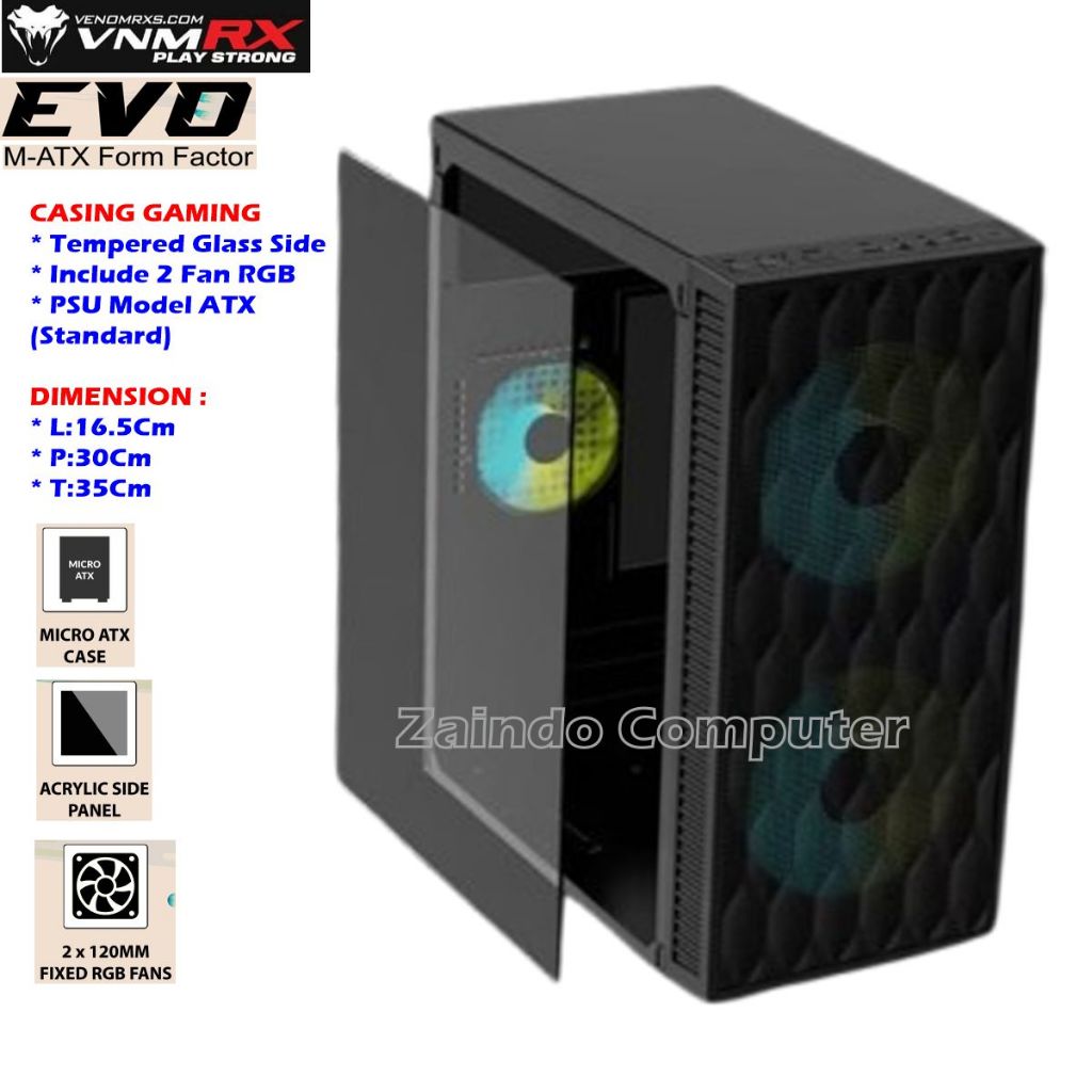 Jual CASING GAMING VENOMRX EVO INCLUDE 2 FAN - CASING GAMING VENOMRX ...