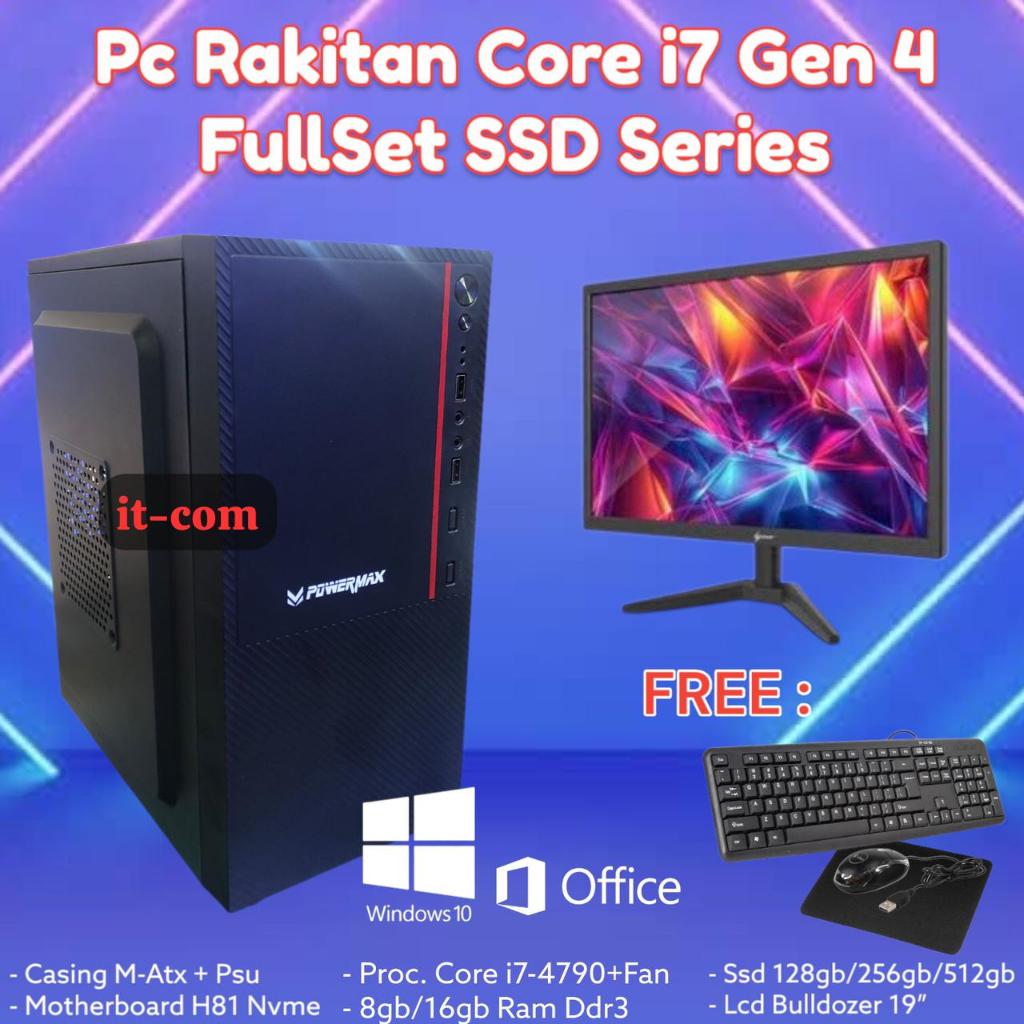 Jual Pc Komputer Fullset Intel Core i7 Gen 4 SSD Series Murah| Cpu Rakitan Core i7-4770 | 8GB ...