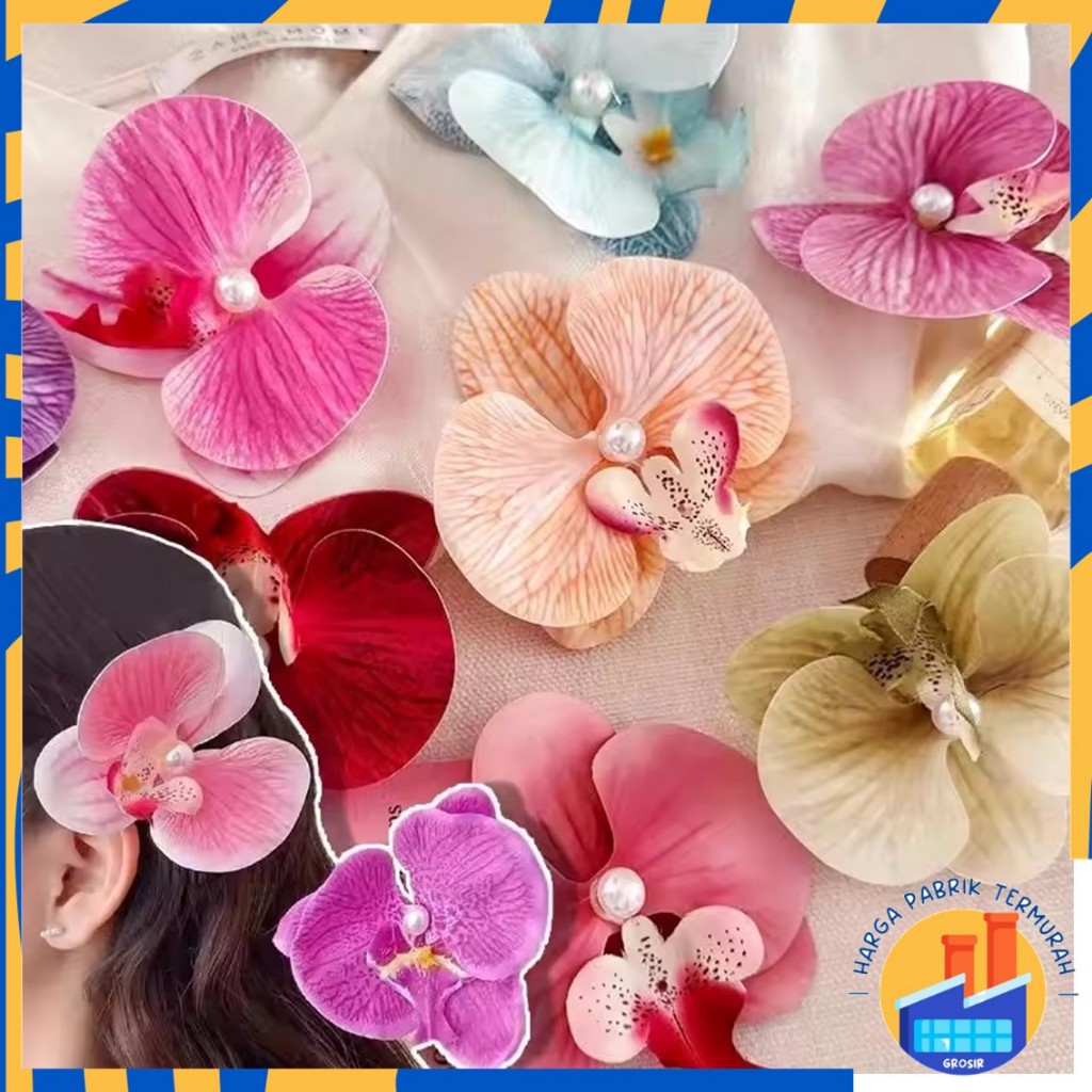 Jual HPT Hiasan Kepala Gadis Jepit Rambut Bunga Anggrek Kupu-kupu ...