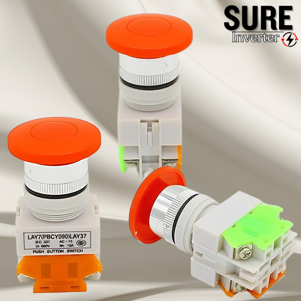 Jual Momentary jamur saklar tombol (PBCY090) LAY37 660V NO/NC 5A AC ...