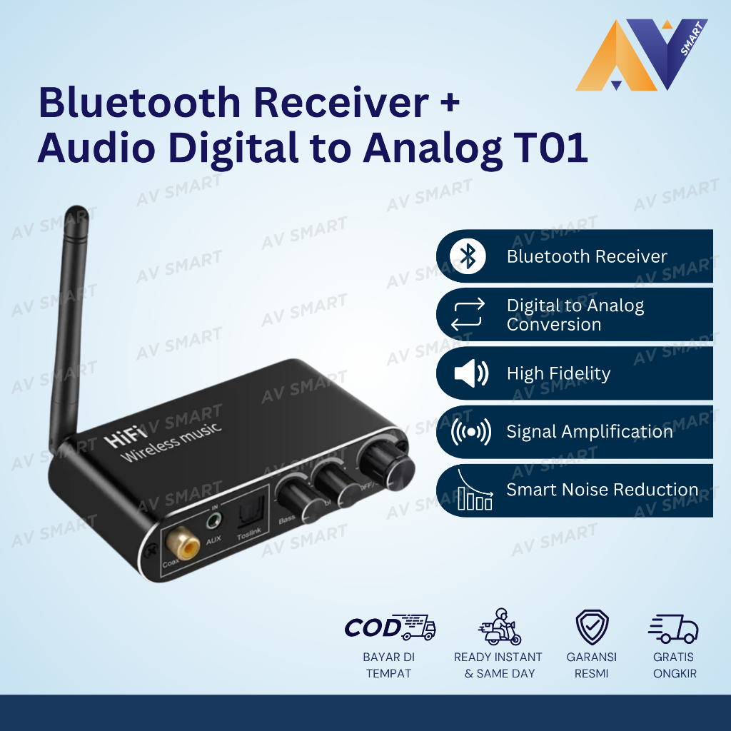 Jual Bluetooth Receiver + Audio Digital to Analog Converter T01 ...