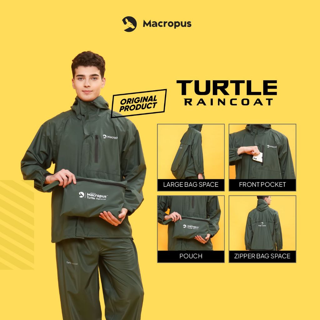 Jual MACROPUS Turtle Raincoat Bacpack Bag Space Premium Original Jas ...