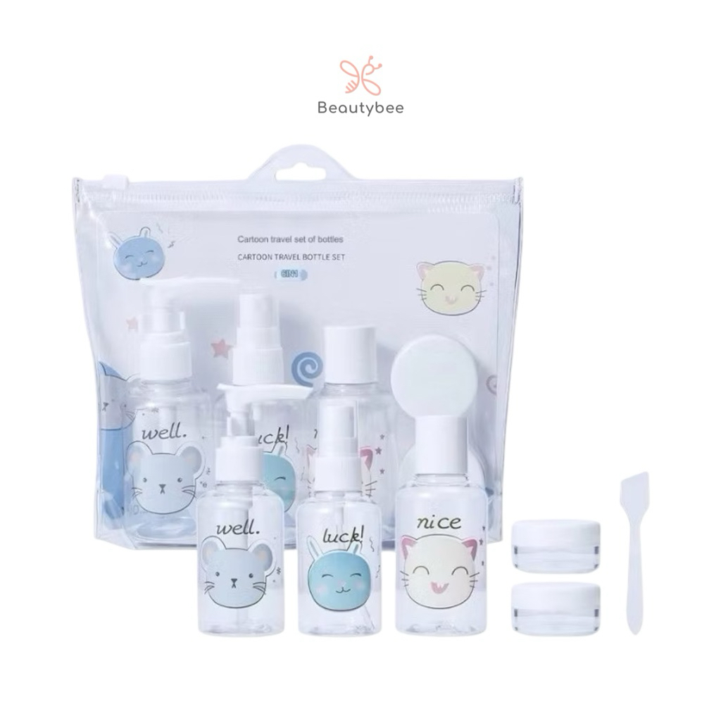 Jual BEAUTYBEE BOTOL TRAVEL SET MOTIF CAT ISI 6 + POUCH (SY1039 ...