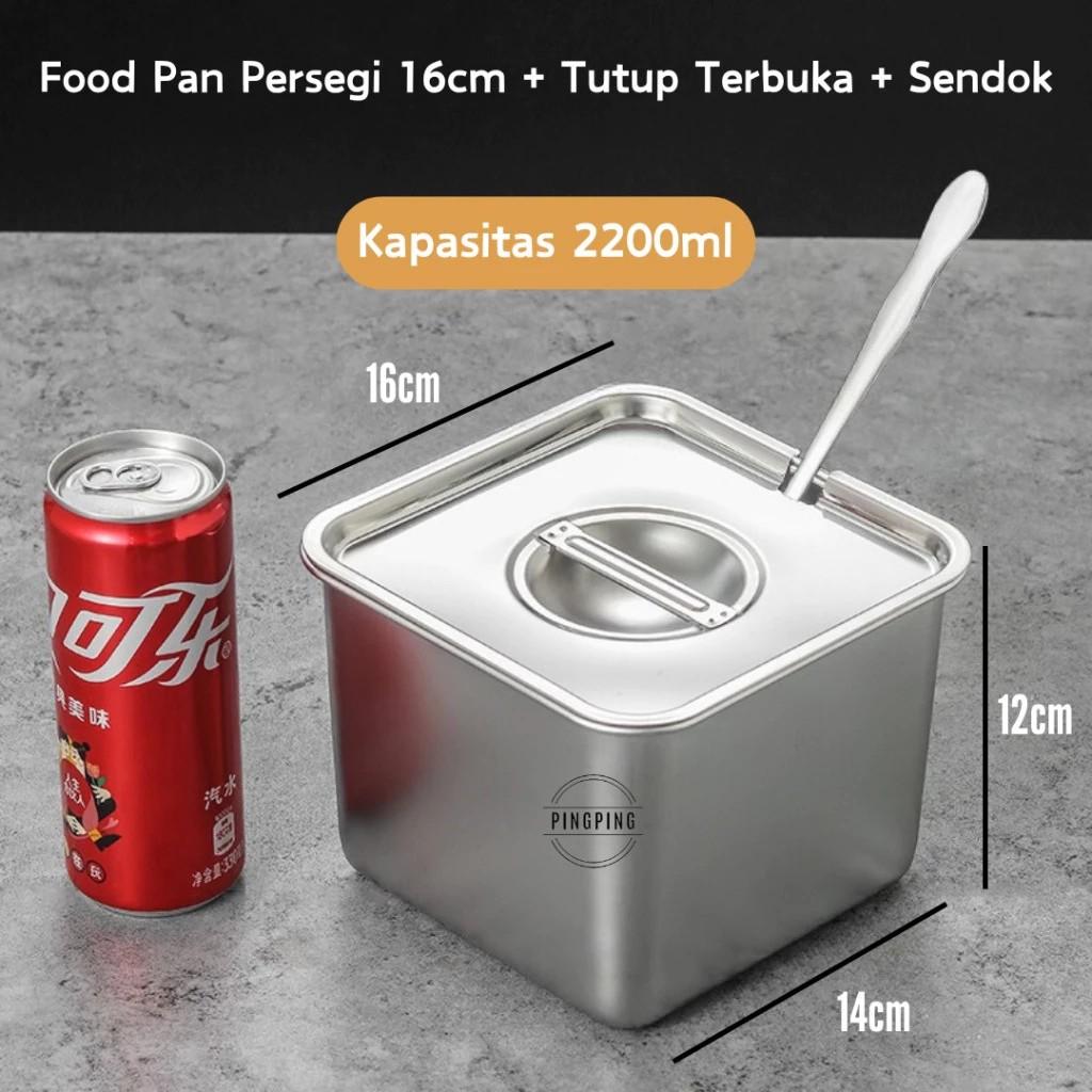 Jual Tempat Sambal Box souce Stainless Steel Persegi + Tutup / Food ...