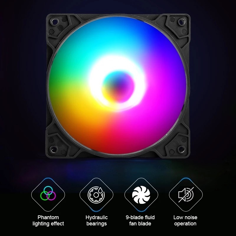 Jual FAN CASING RGB 12CM / FAN CHASING RGB / CPU COOLER RAINBOW / Model ...