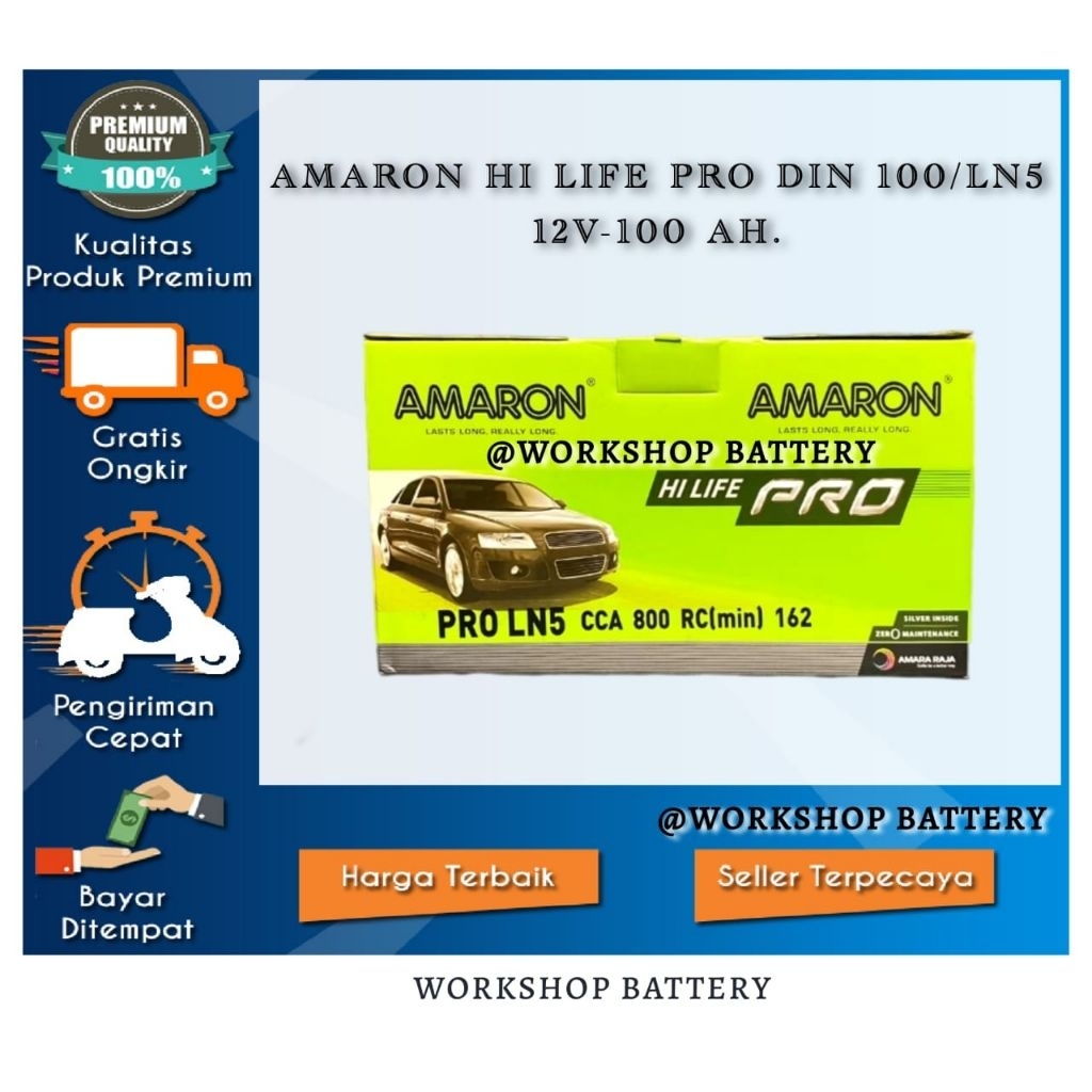 Jual AKI MOBIL MERCY GLC 200. AMARON HI LIFE PRO LN5 / DIN 100 / 60038 ...